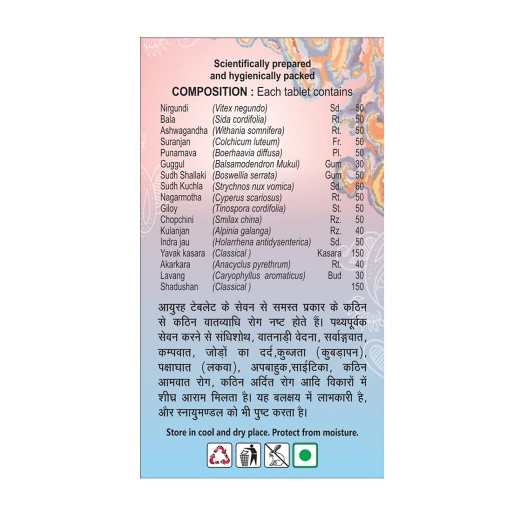 Basic Ayurveda Ayurh Tablet 40 Tablets For rheumatoid arthritis ...