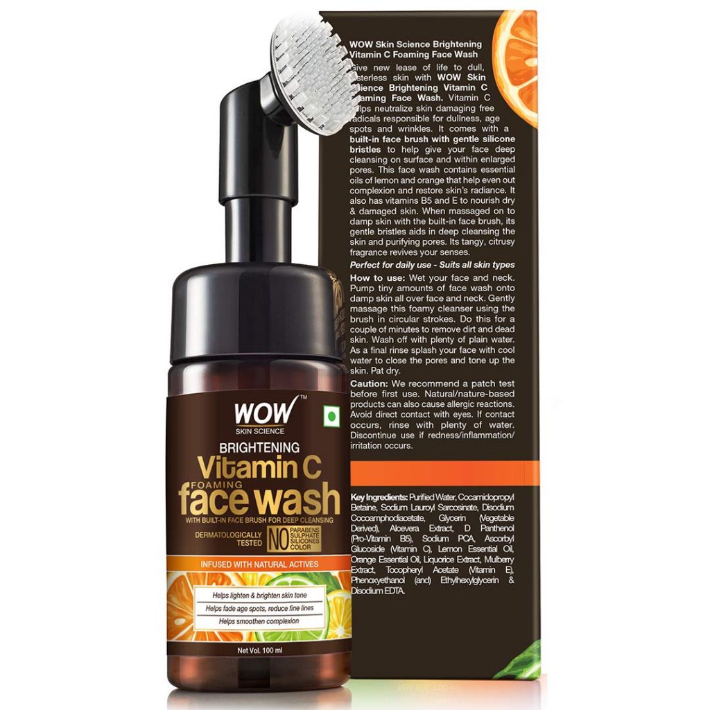 WOW Skin Science Brightening Vitamin C Foaming Face Wash with Built-In ...
