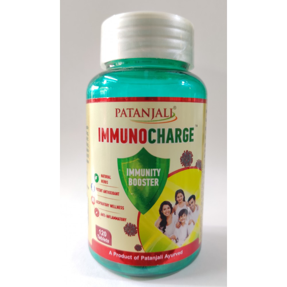 PATANJALI IMMUNOCHARGE 120 TABLETS for immunity, Respiratory Wellness ...