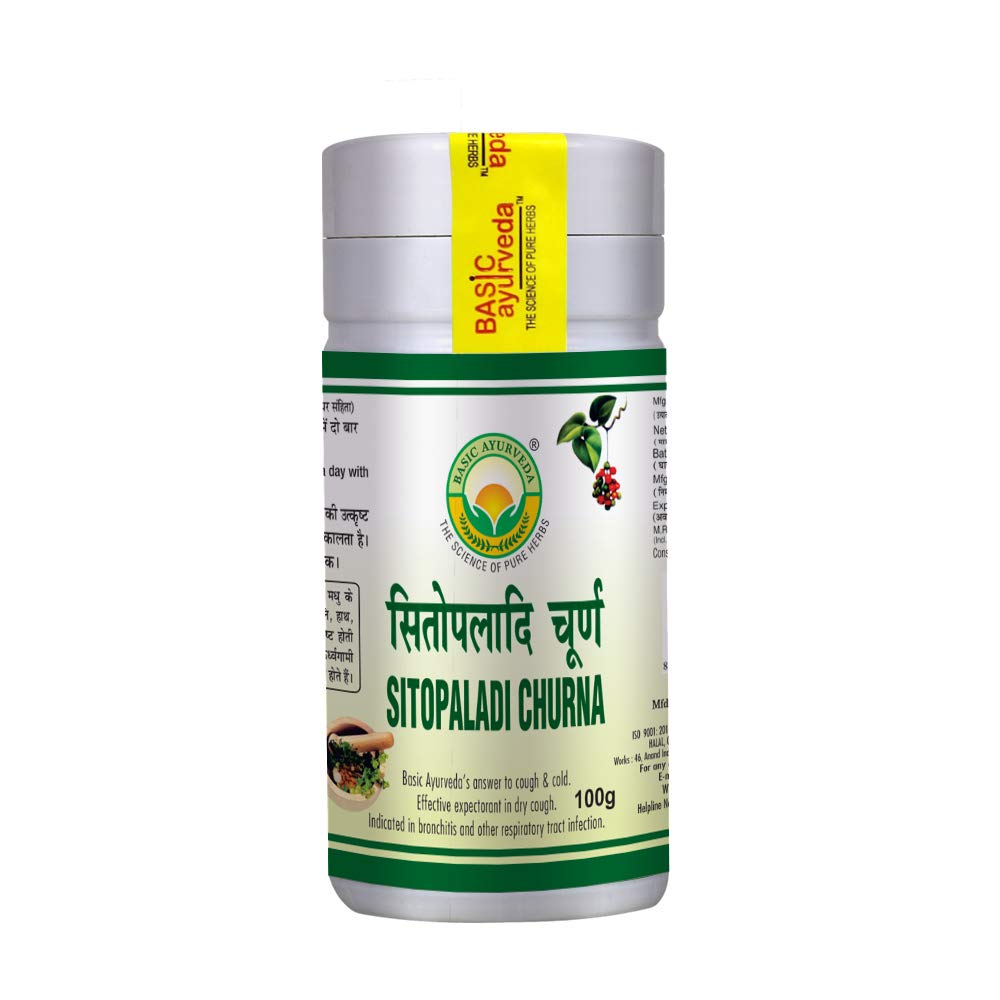 Basic Ayurveda Sitopaladi Churna - 100 gm For cough, cold and fever ...