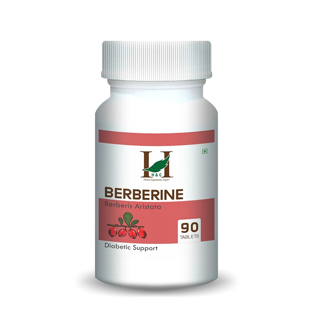 H&C Herbal Ingredients Berberine 90 Tablets (350 mg) For Immune ...