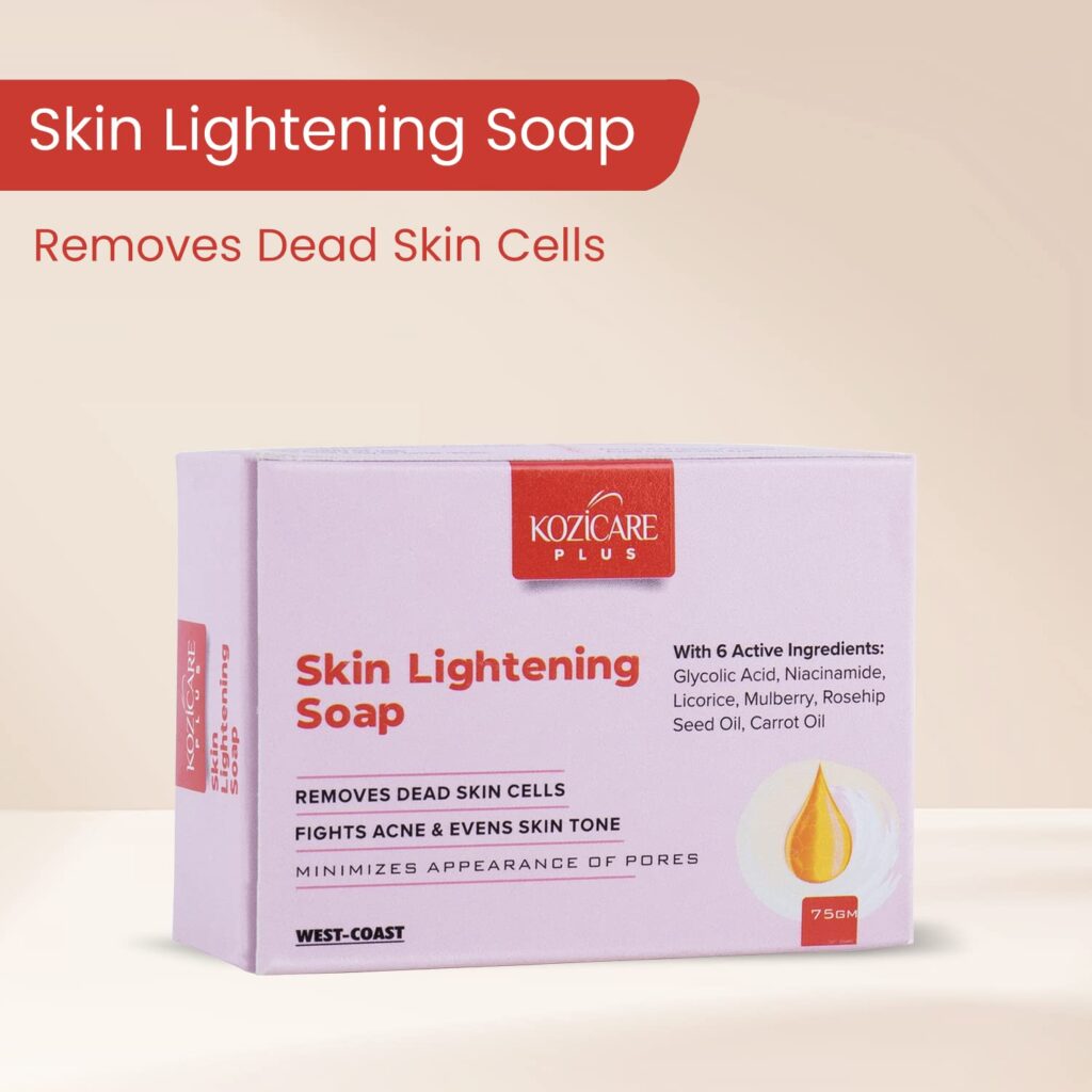 Kozicare Plus Skin Lightening Soap with Kojic Acid, Glutathione, Alpha ...