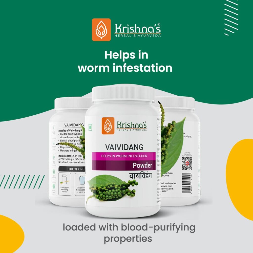 Krishna's Vaividang (Embelia Ribes) Powder - (100 Gm) For ...